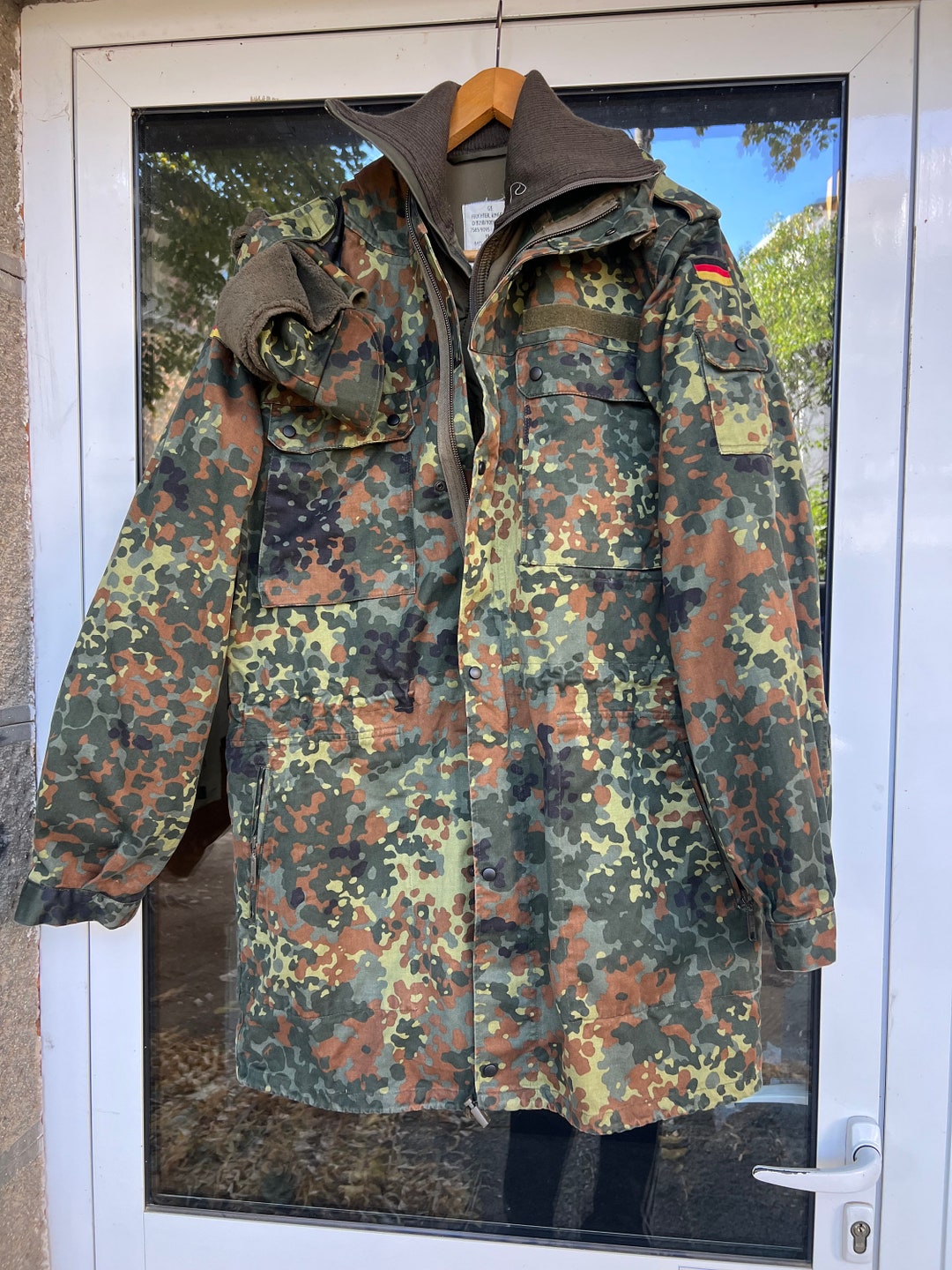 German Army PARKA Combat Jacket + Original Flecktarn Camo Lined Loose ...