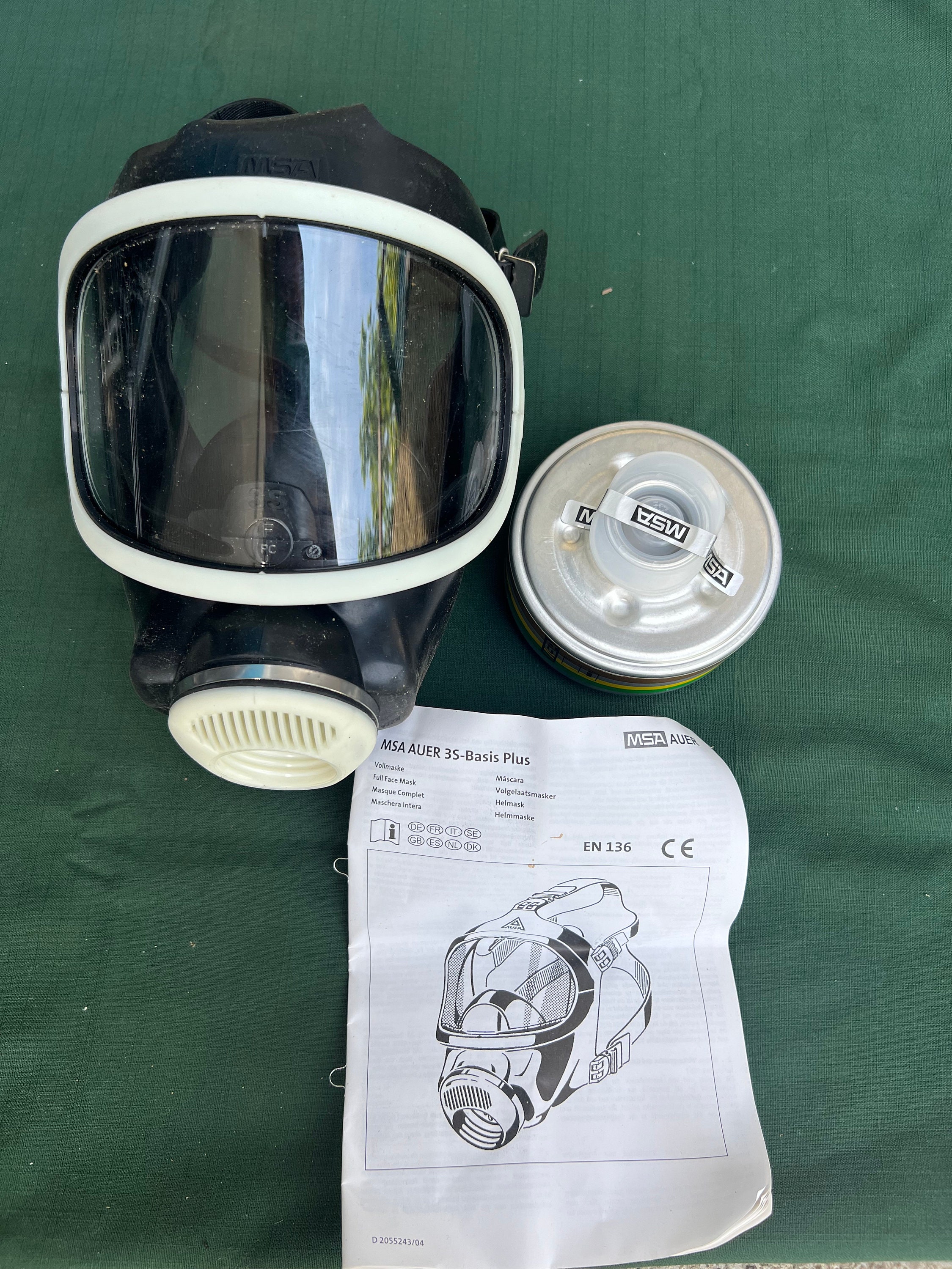 Maschera antigas tedesca professionale unica Auer Black Panorama ...