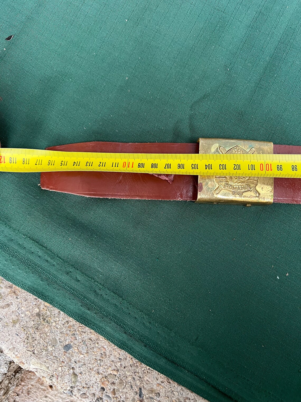 Vintage Military Surplus Romanian Army Leather Belt Size 110 Cm 1977s ...