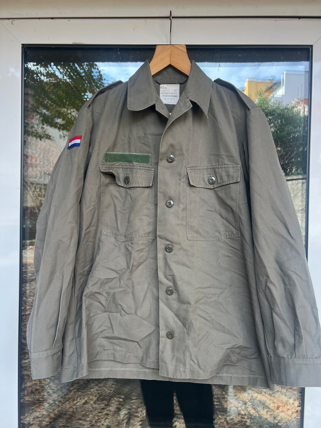 Vintage Wahler Dutch Army Jacket Military 1987 Khaki Field Shirt 80’s ...
