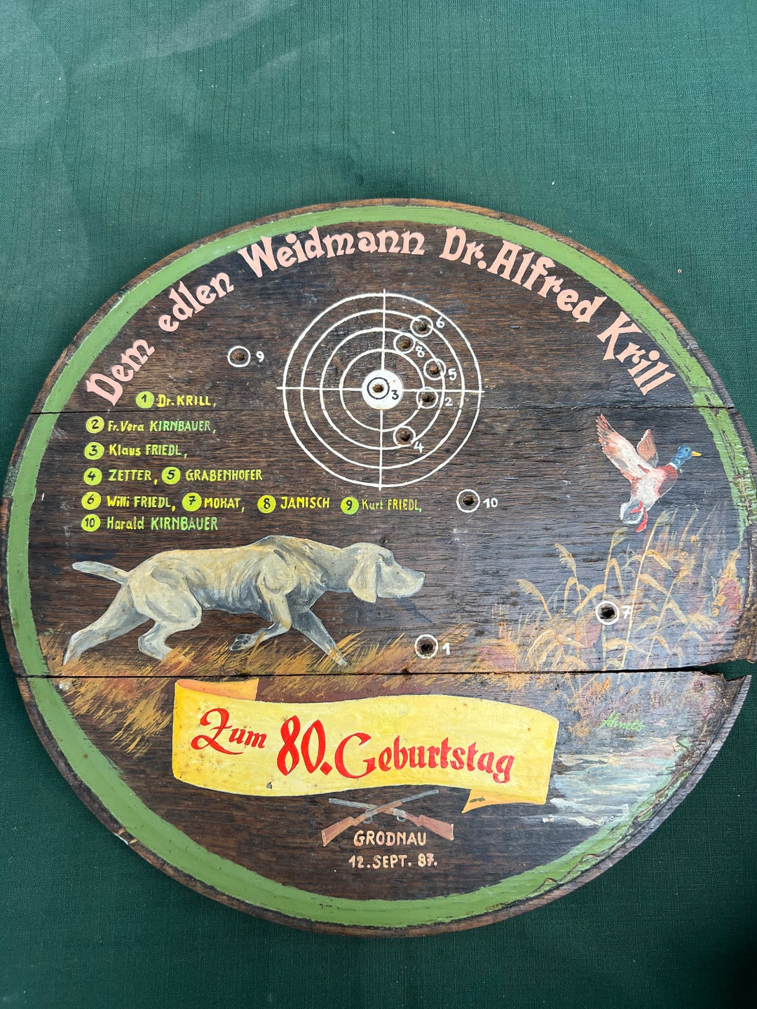 Vintage Germany Wooden Hunting Board (target) - Etsy