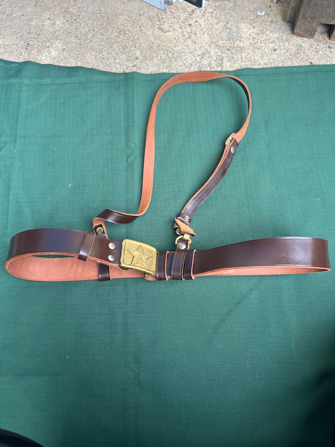 Bulgarian Army Sergeant Nco's Leather Belt With Strap - Etsy