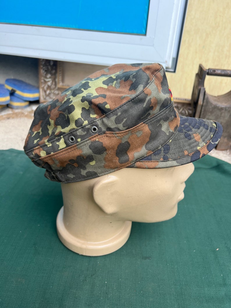 Genuine Original German Army Flecktarn Cap BW Woodland Camo Military ...