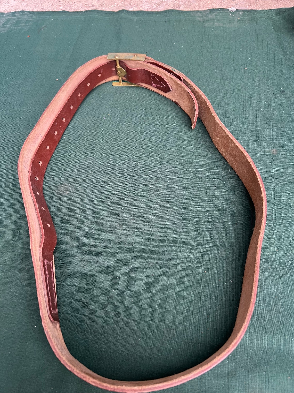 Vintage Military Surplus Romanian Army Leather Belt Size 110 Cm 1977s ...