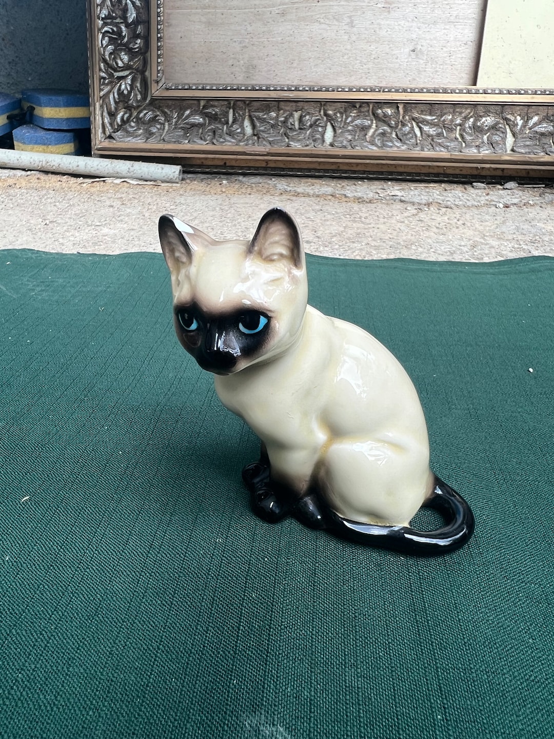 Vintage Siamese Kitten Porcelain Figurine Small Cat Ceramic Statuette ...