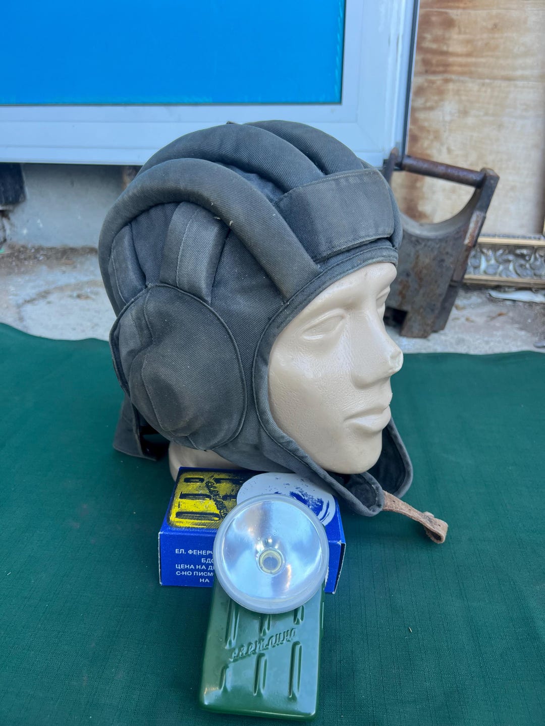 Original Vintage Soviet Union USSR Tanker Tankman Tank Cap HELMET 1972s ...