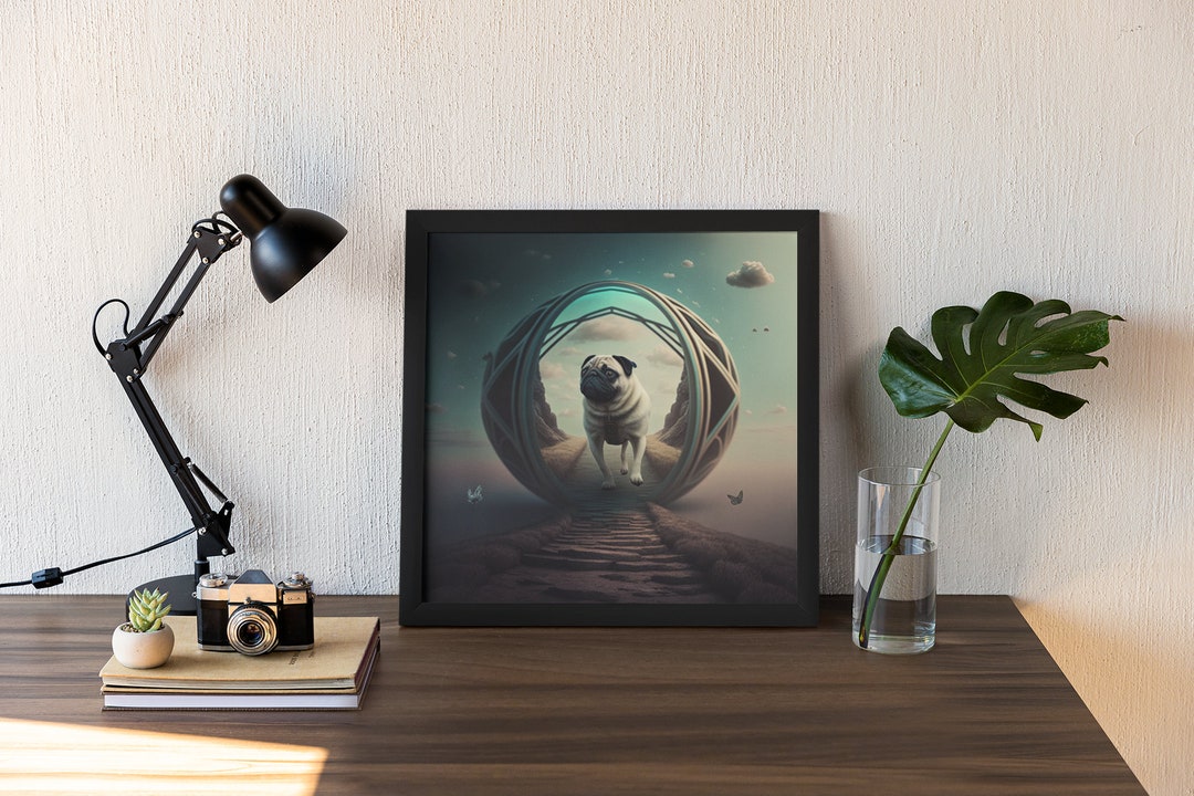 Printable Pug Art, Fantasy Pug Wall Art, Pug Decor Adventure Wall Art ...
