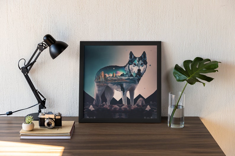Printable Siberian Husky Wall Art Abstract Dystopia Poster - Etsy