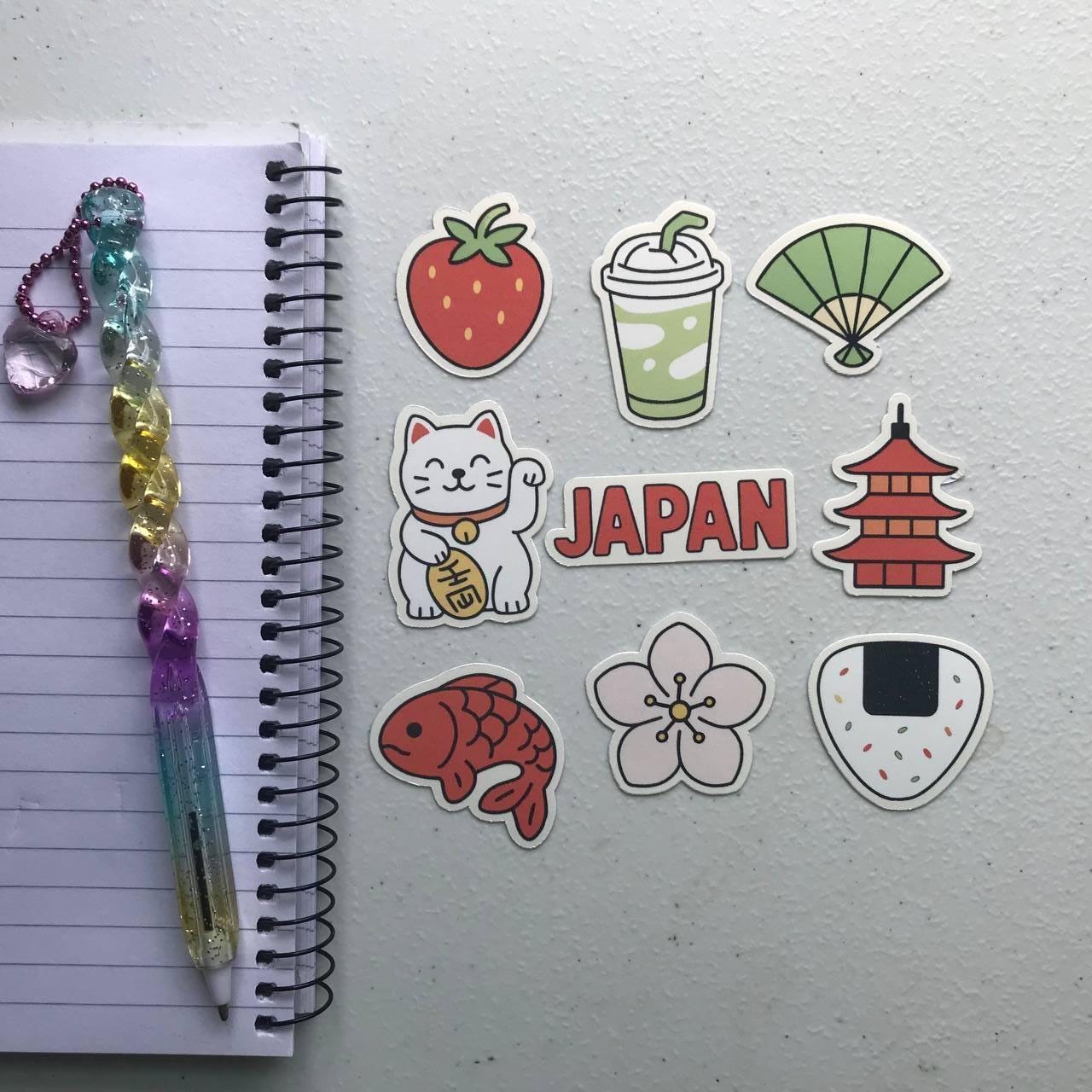 Japan Aesthetic Sticker Set (9 Pcs) | Japanese Culture Stickers for ...
