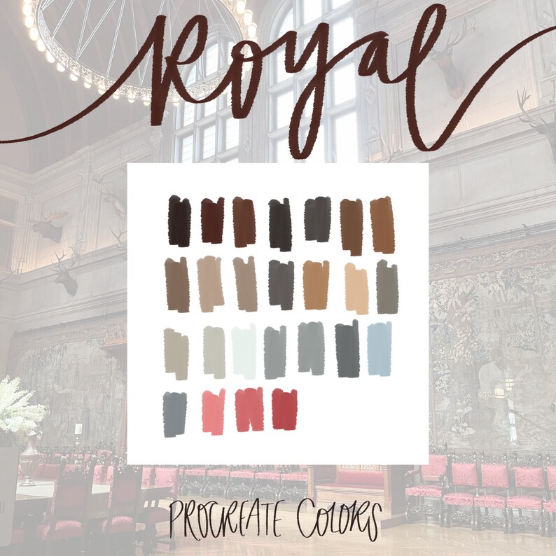 Procreate Color Palette - ROYAL Colors - Moody Tones - Procreate Tools ...