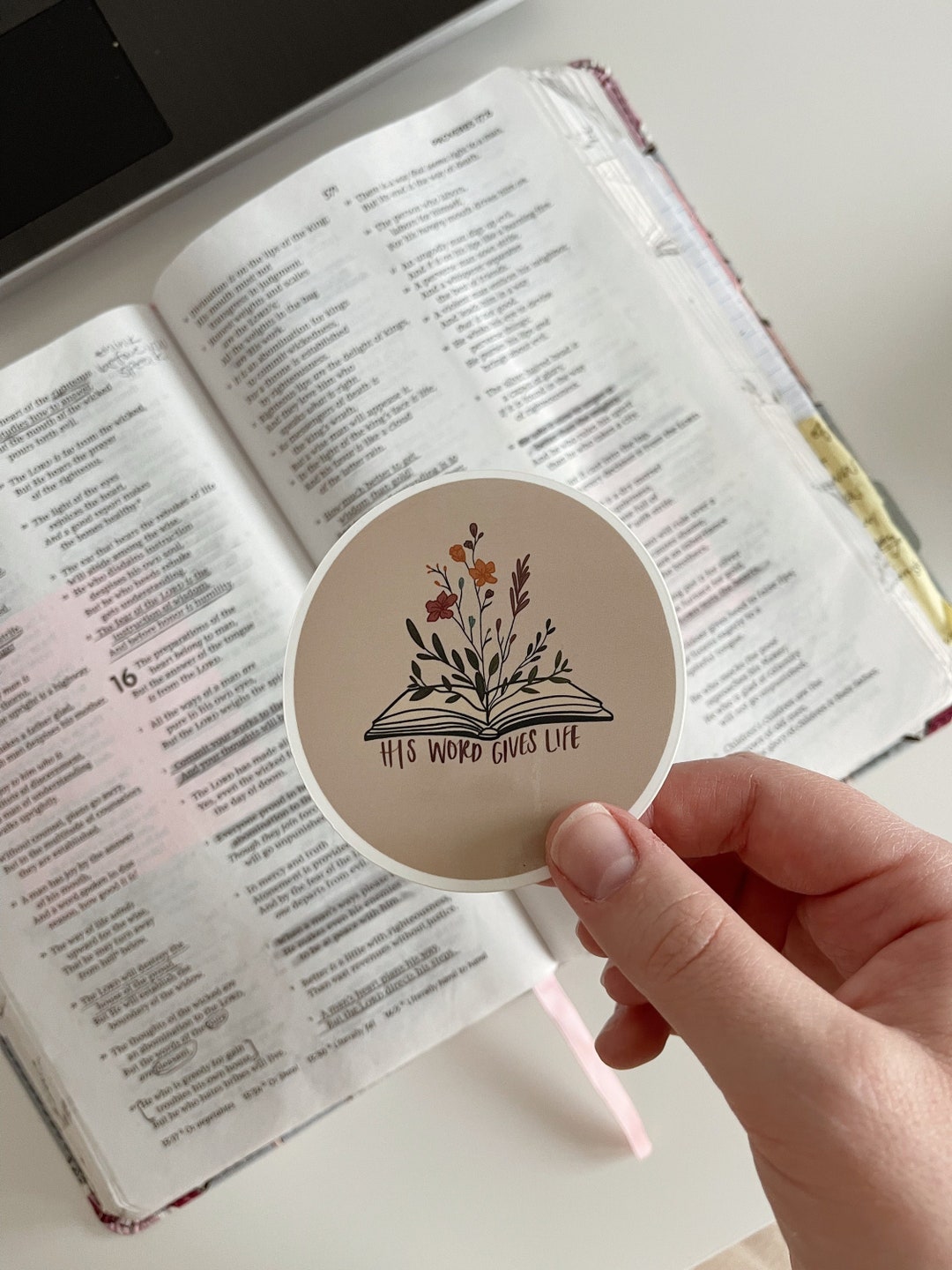 Christian Bible Sticker - His Word Gives Life - Etsy