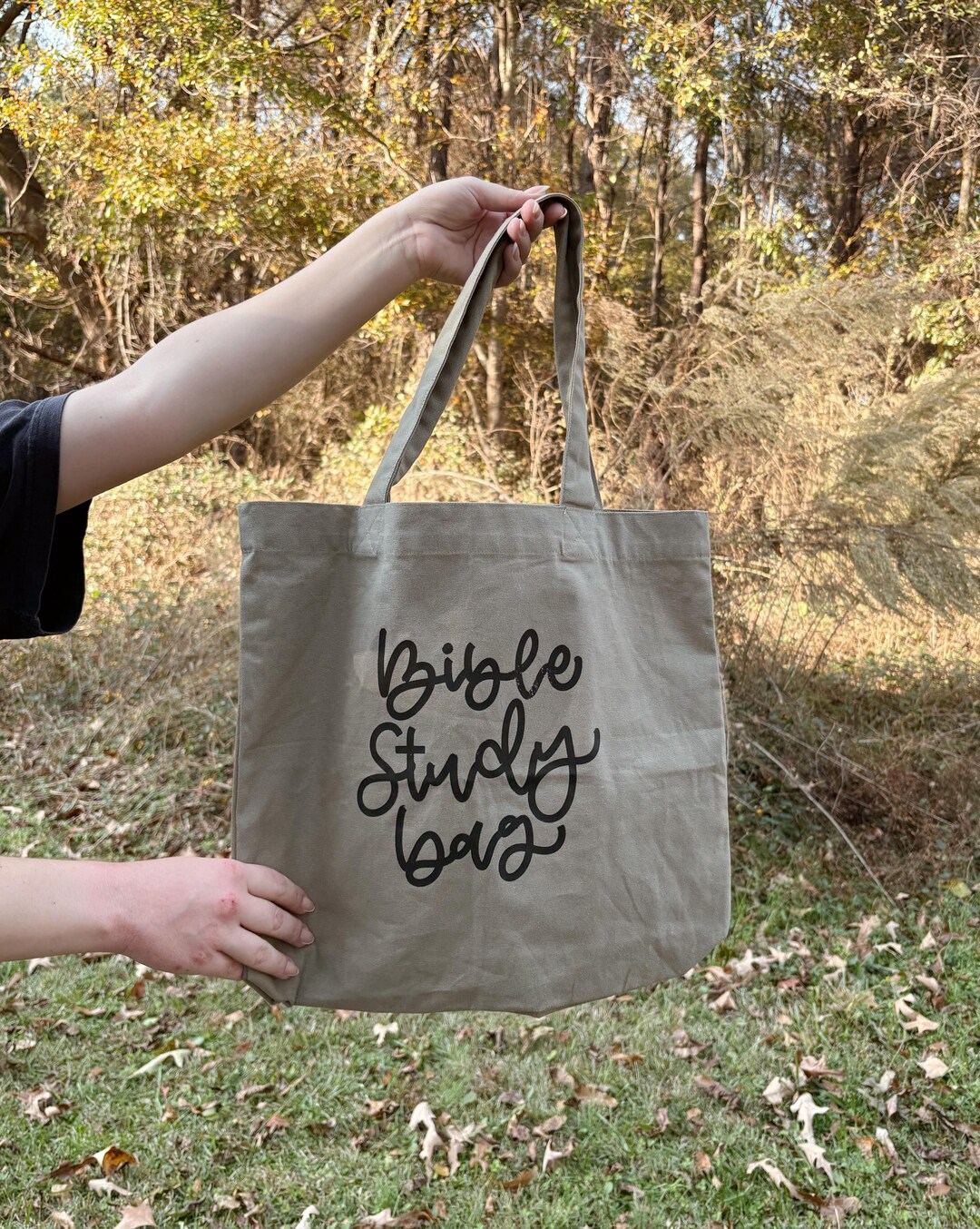 Bible Study Bag - Olive Green Canvas Tote Bag - Etsy