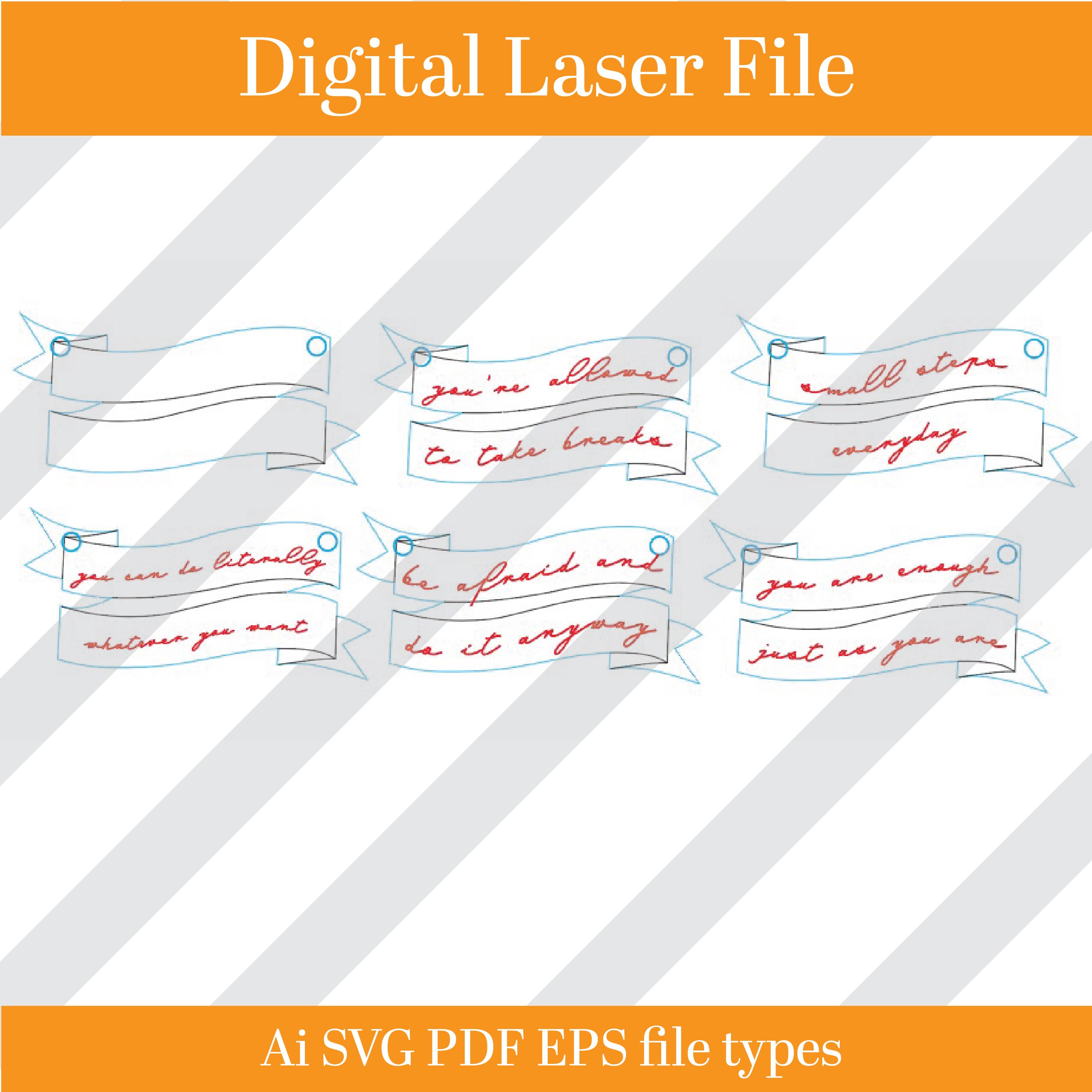 Affirmation Banner Hangings Laser Cut and Score File Bundle Svg Ai Pdf ...