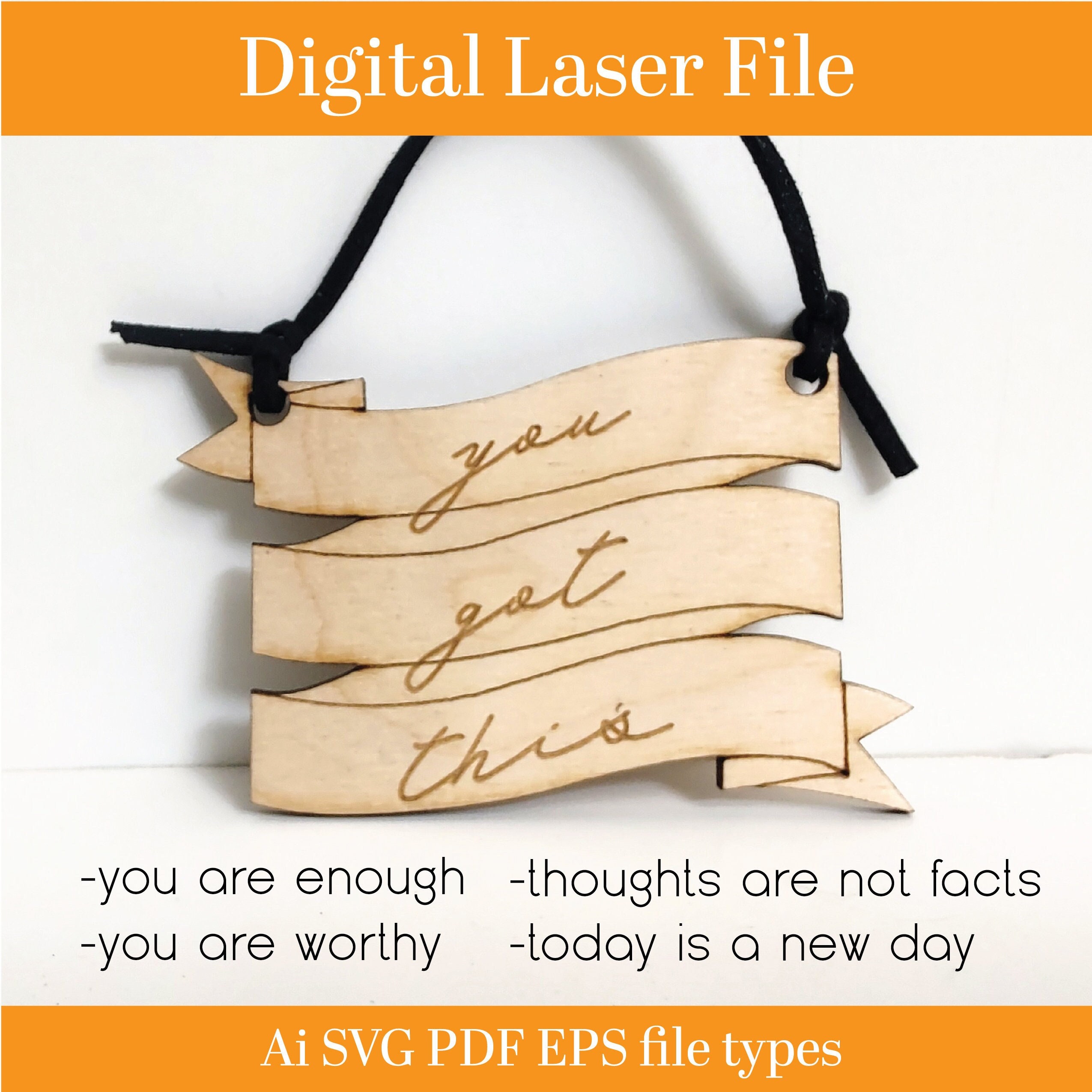 Motivational Affirmation Banner Wall Art Laser Cut and Score File ...