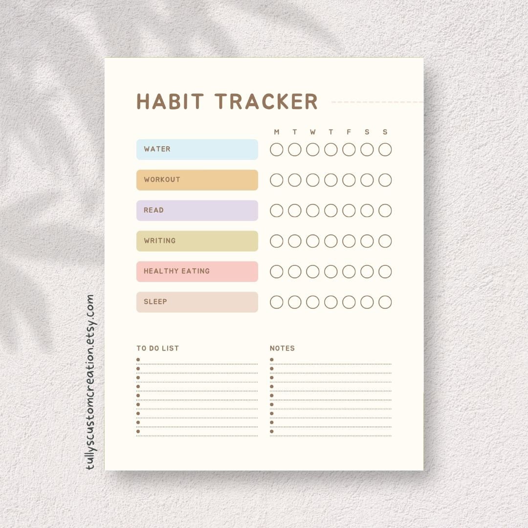 Colorful Habit Tracker for Daily Use and Organization - Etsy
