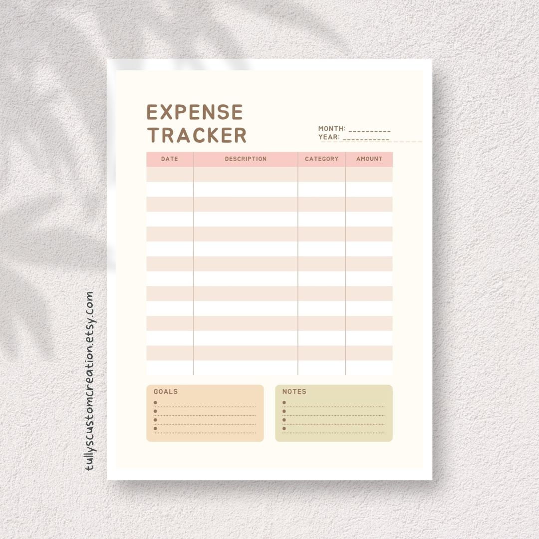 Printable/ Digital Cute Monthly Weekly Expense Tracker, Girly ...