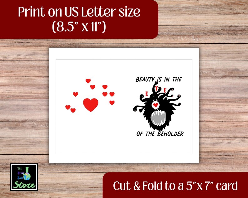Dungeons Dragons Beholder Valentine Card, RPG Anniversary Greeting ...