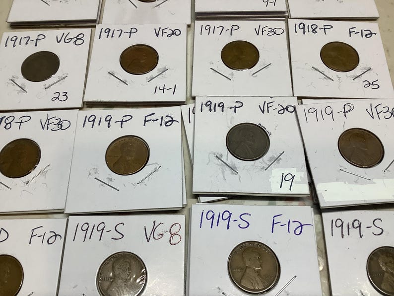 1909-1919 Lincoln Pennies G-4 to VF-30 Condition Your Choice Graded by ...