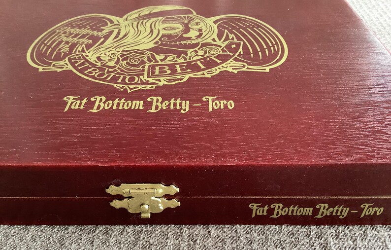 Fat Bottom Betty-toro EMPTY Wooden Cigar Box Stickers Cleaned off on ...