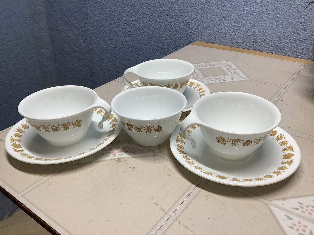 Corelle by Corning Ware Coffee Cups W/saucers and Sugar Bowl All SOLD ...
