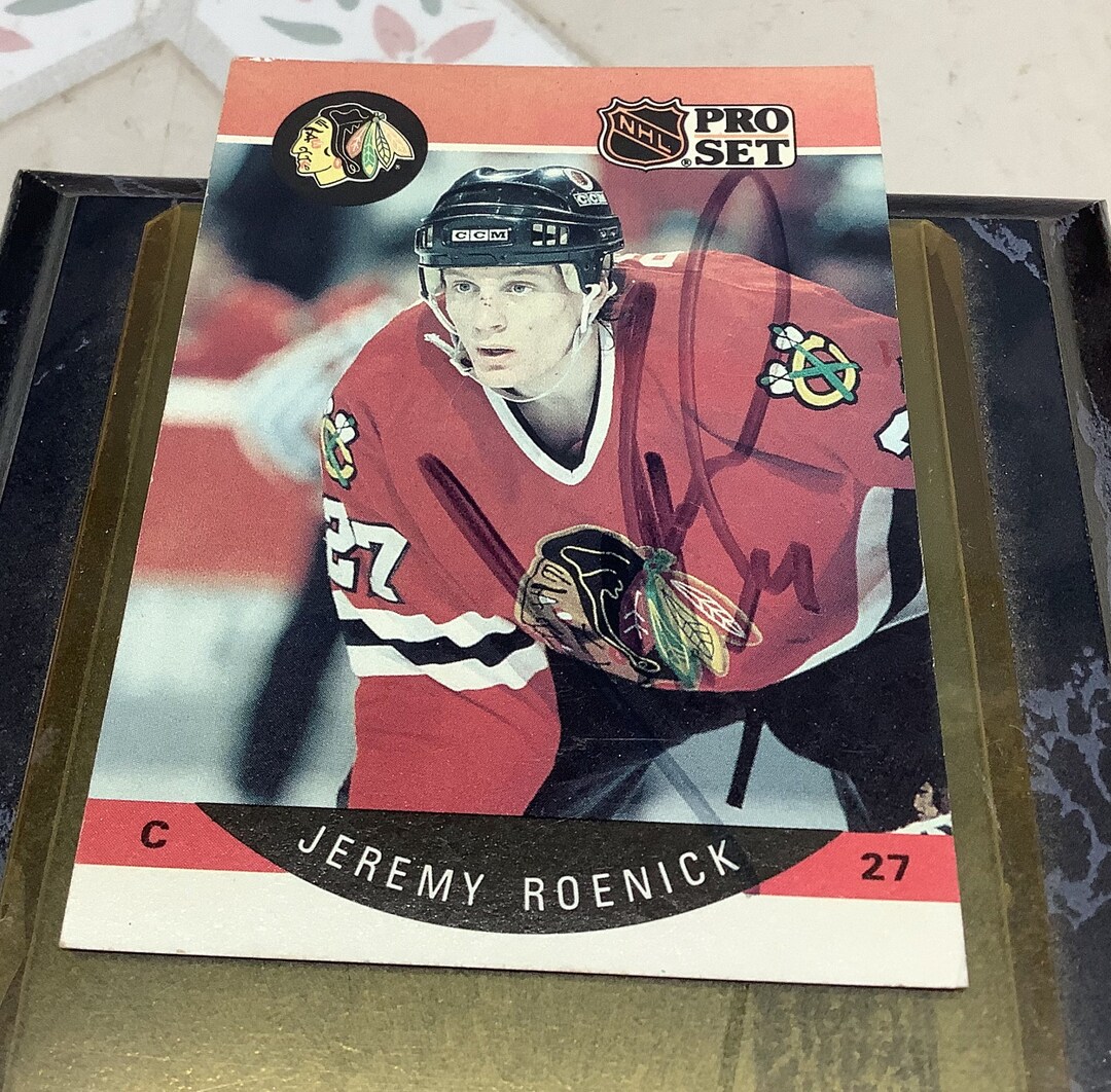 Jeremy Roenick, Autographed 1990 Pro Set Card and Plaque Holder. When ...