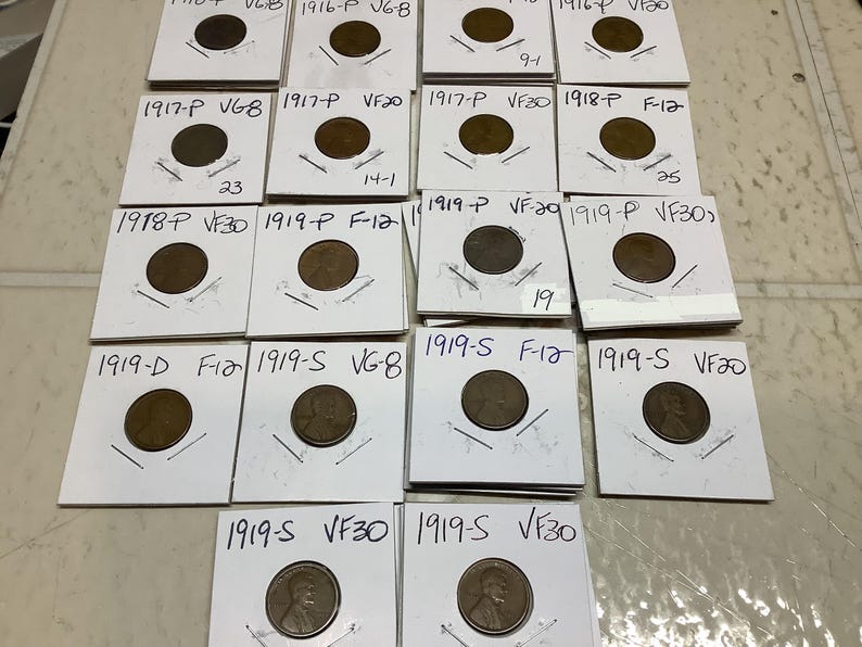 1909-1919 Lincoln Pennies G-4 to VF-30 Condition Your Choice Graded by ...