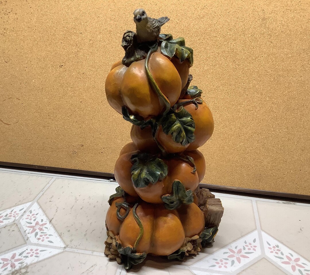 Fall-thanksgiving Pumpkin Decoration With Little Birdie Nesting on Top ...
