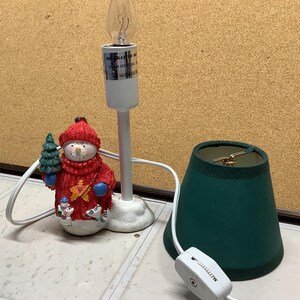 Snowman Mini Table Lamp in Red Sweater & Hat Perfect for Christmas or ...