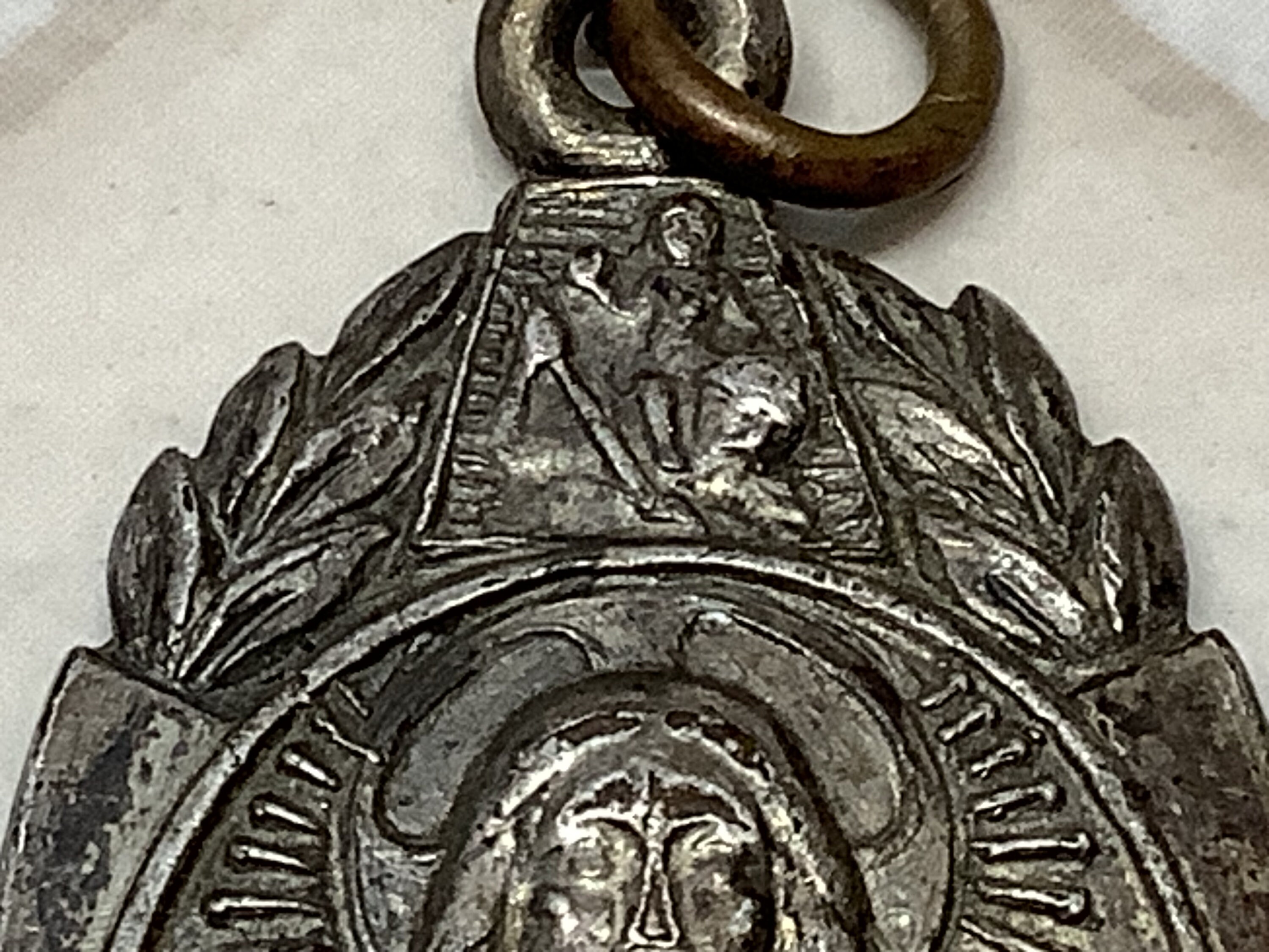 2-way St Christopher + Scapular Medal, Vintage C 1940 Geometric Oval ...
