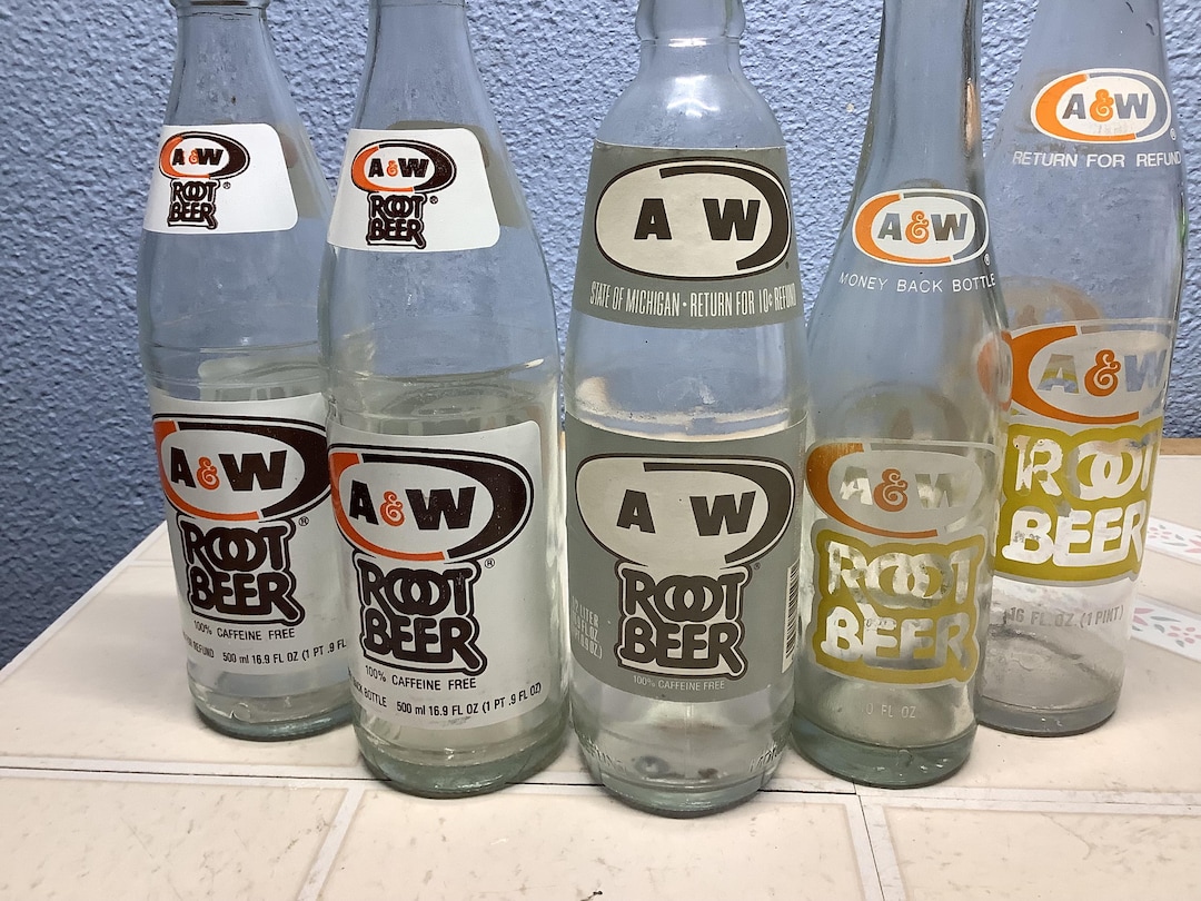 A & W Root Beer Bottles Your Choice 1978 to 1987 Clean and Clear No ...