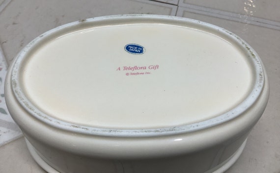 Teleflora Oval Porcelain trinket jewelry dish with 4 … - Gem