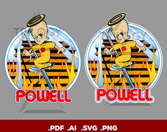 Powell Skate Angel Boy Logo Vector - Instant Download - Etsy