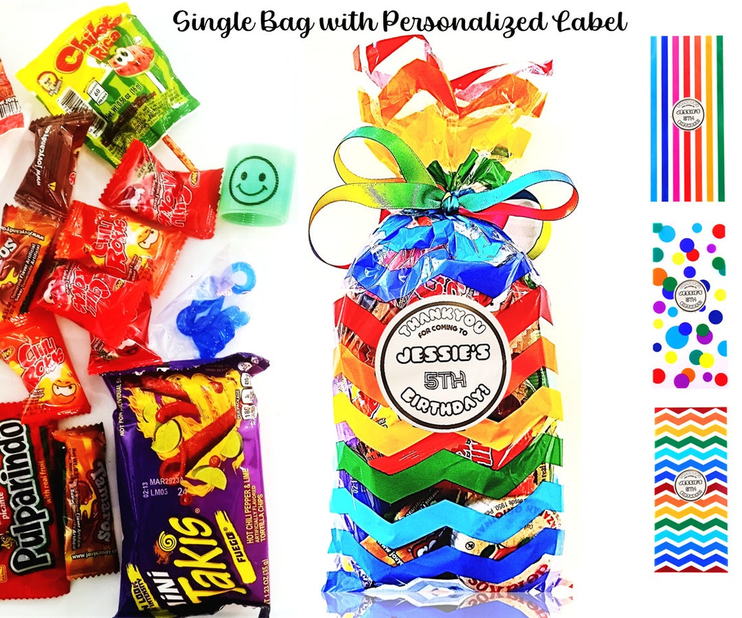 Pre Filled Party Favors Bags Full of Mexican Candy and Toys Rainbow ...