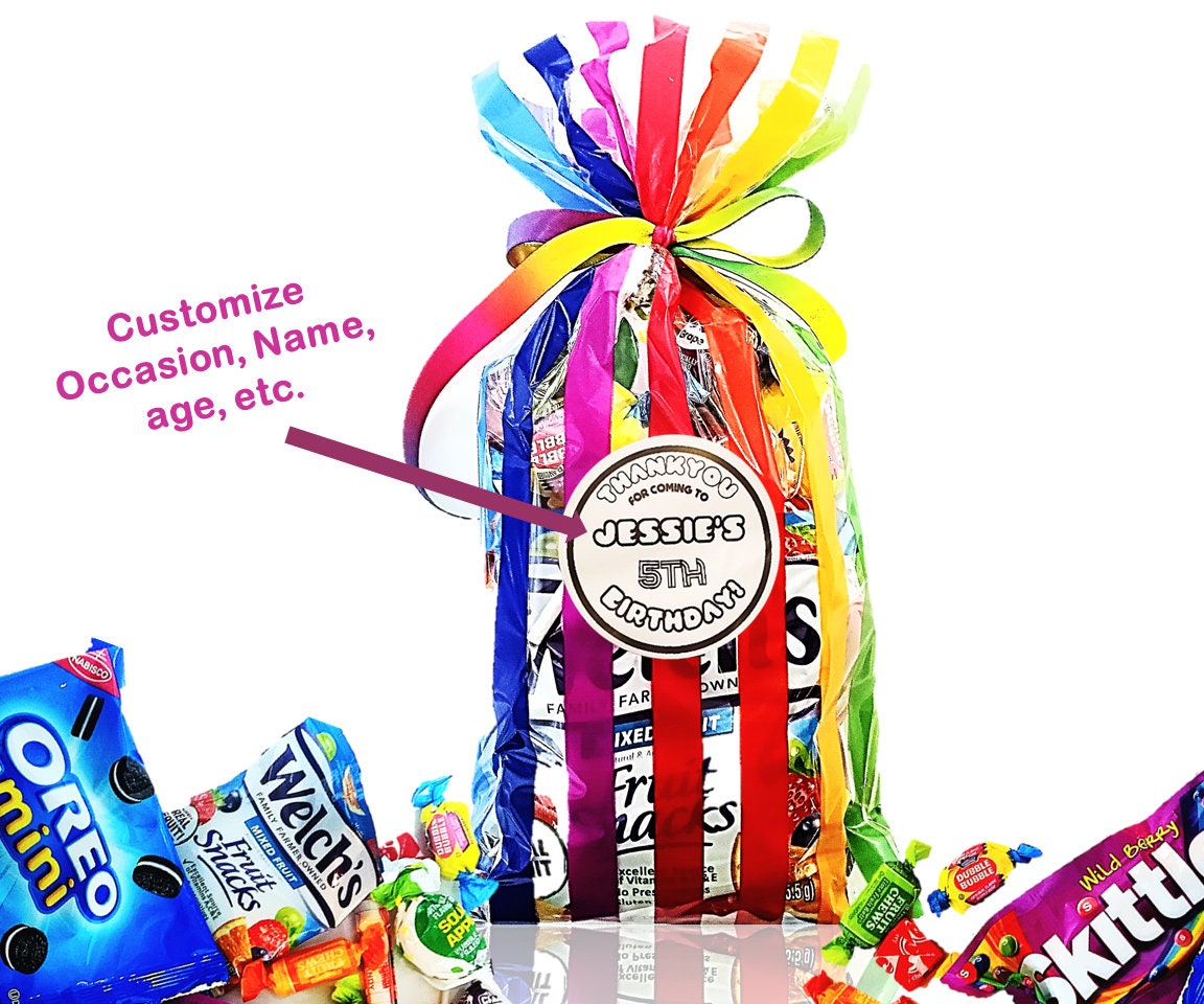 6 Pack Filled Party Favors Bags Customizable Personalized Full of Candy ...