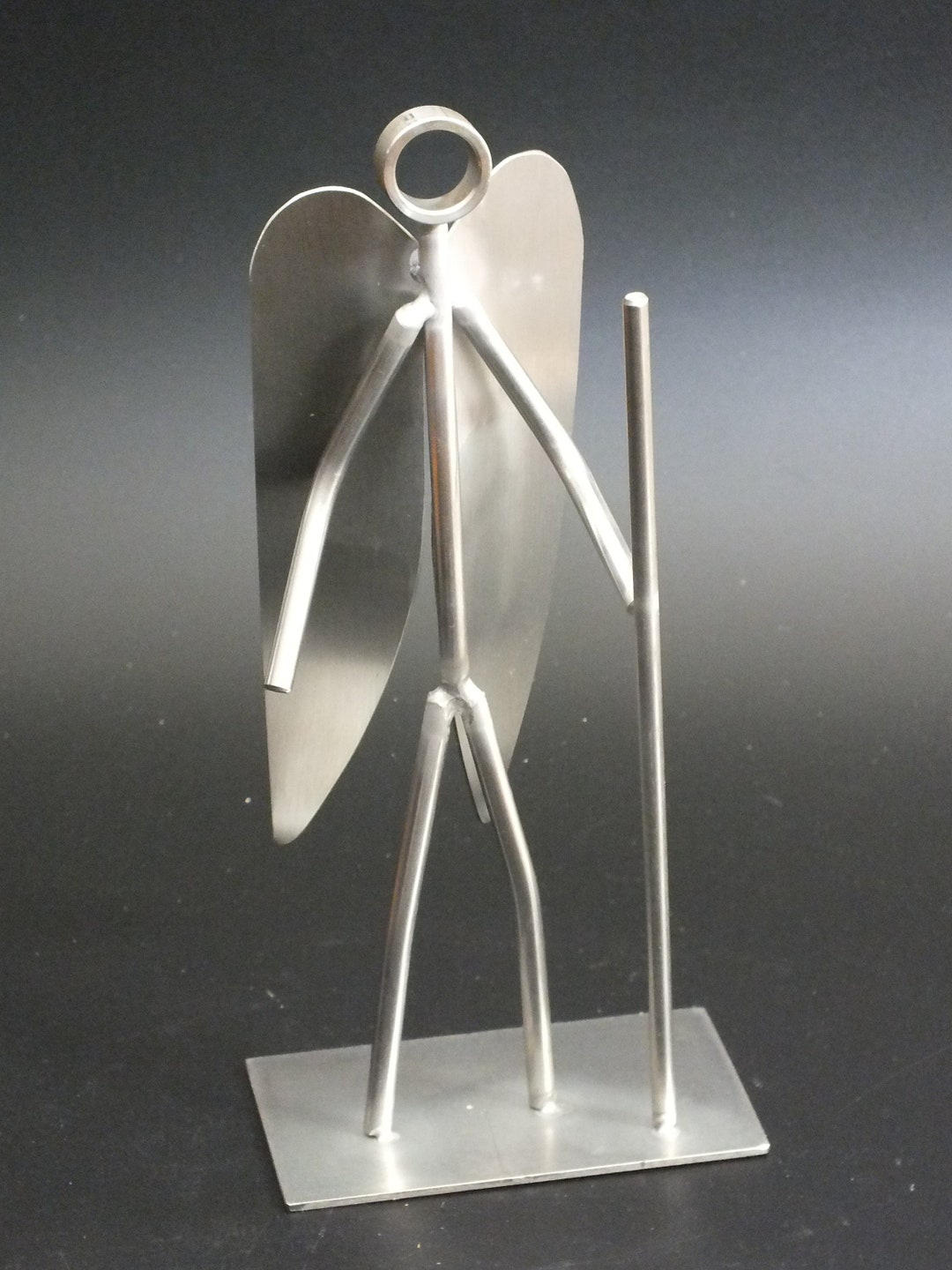Stainless Steel Angel With Staff - Etsy