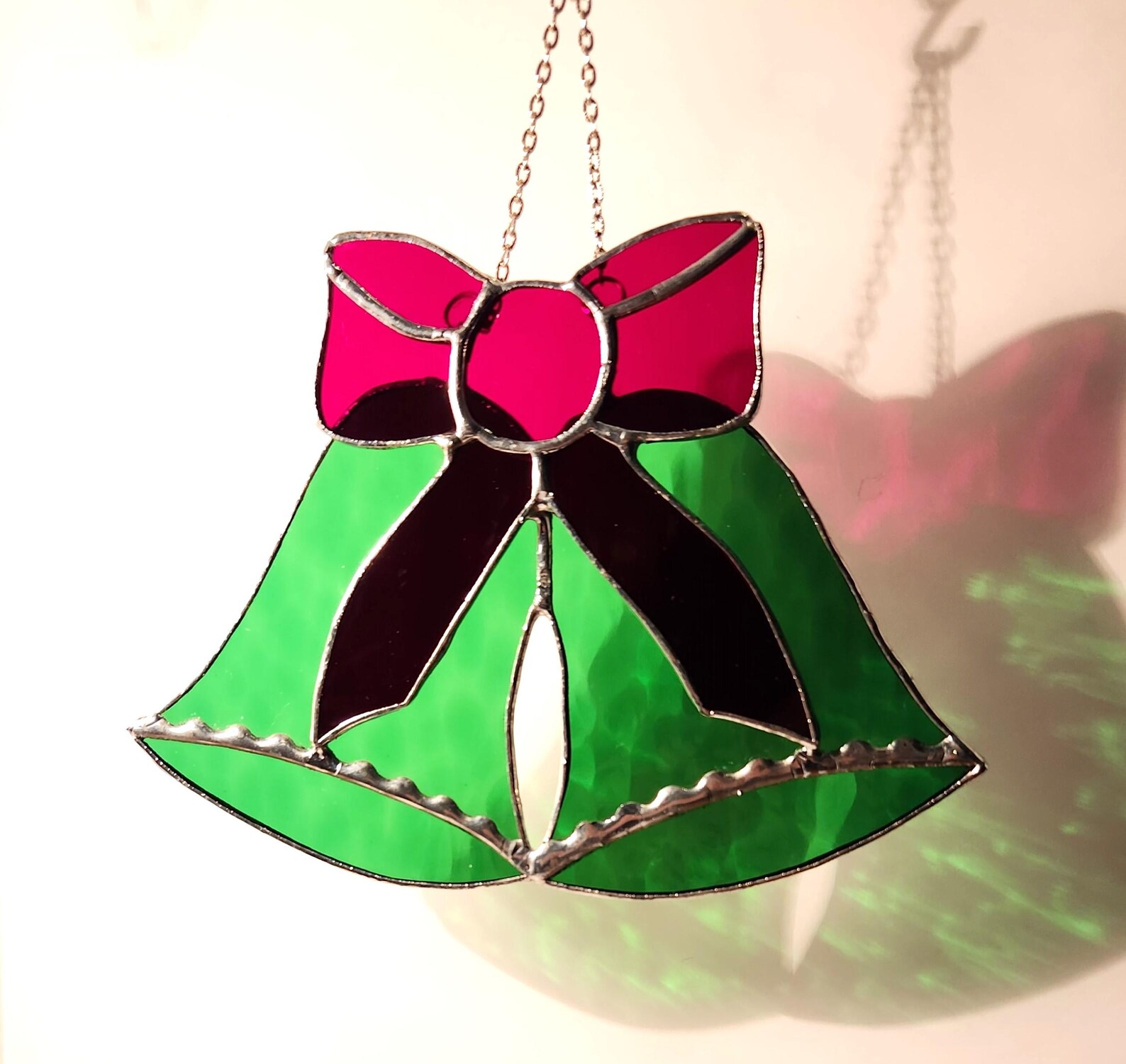 Bells With Bow Stained Glass - Etsy