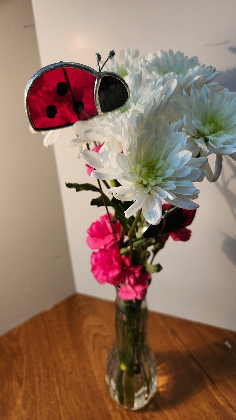 Lady Bug Plant Pals-stained Glass - Etsy