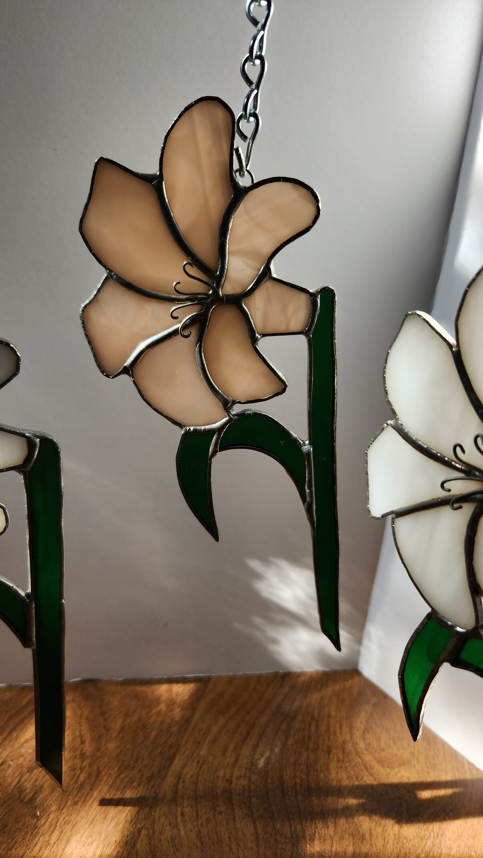 Lily Flower Stained Glass Decoration - Etsy