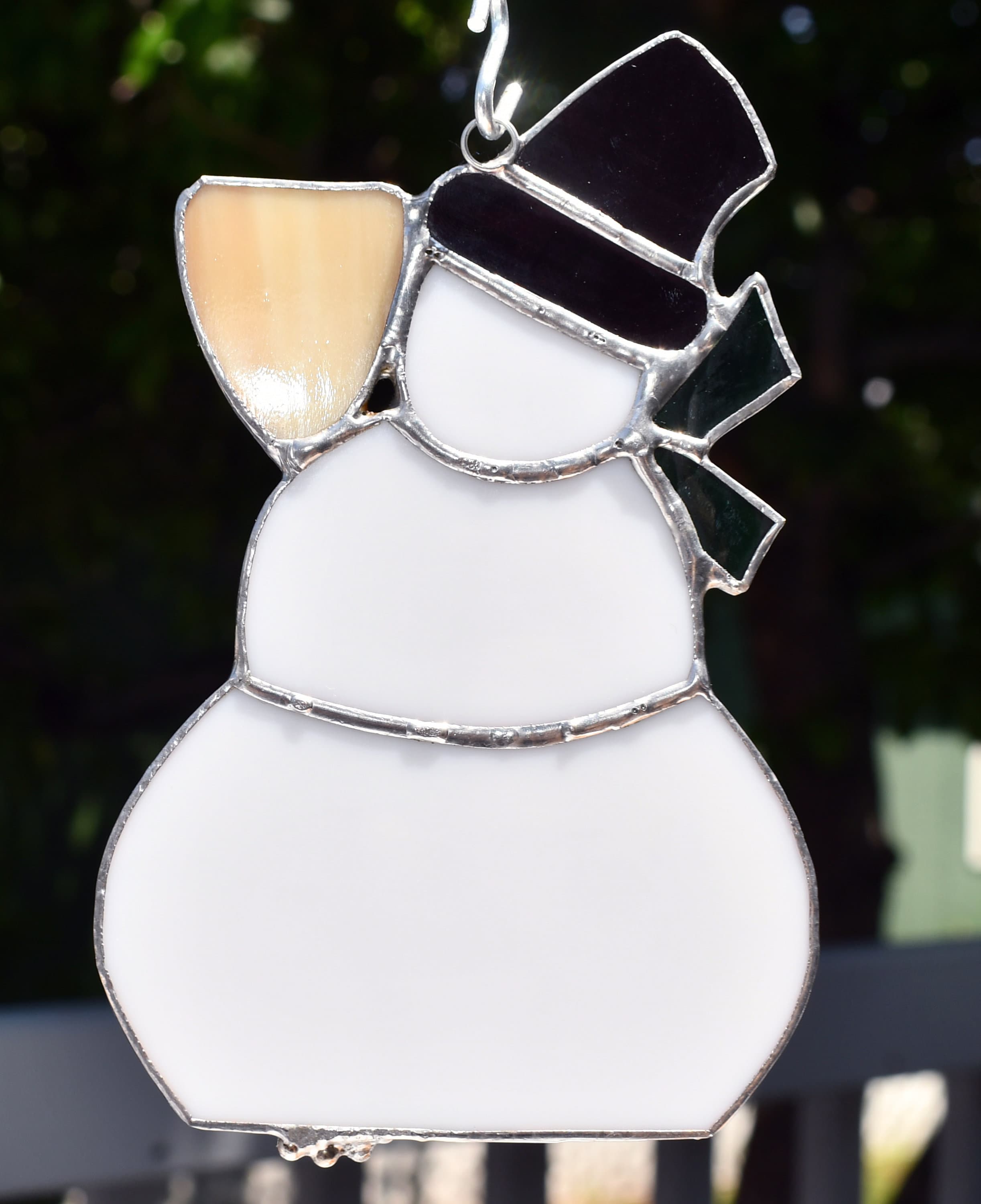 Snowman Stained Glass Decoration - Etsy