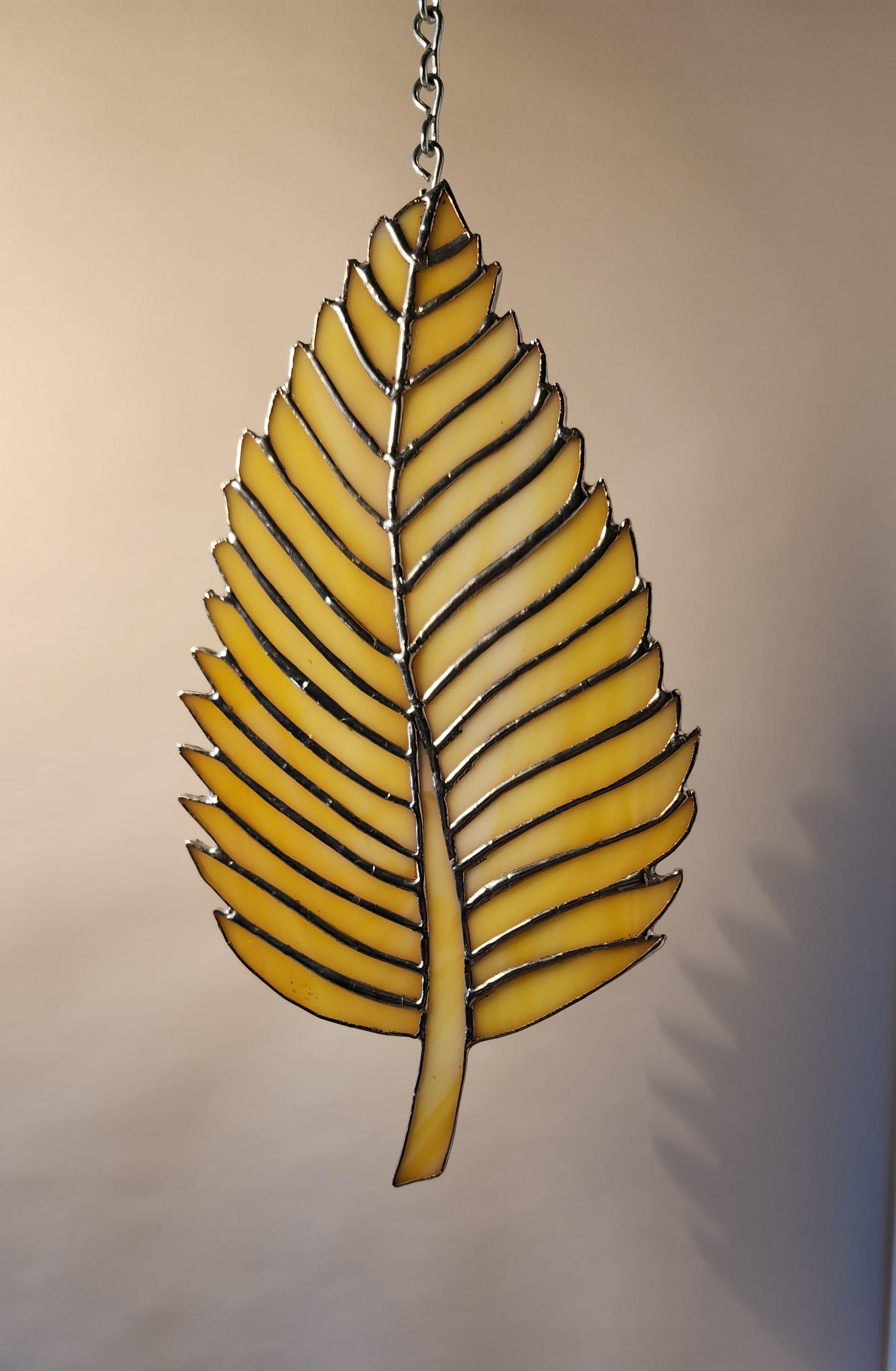 Elm Leaf-stained Glass - Etsy