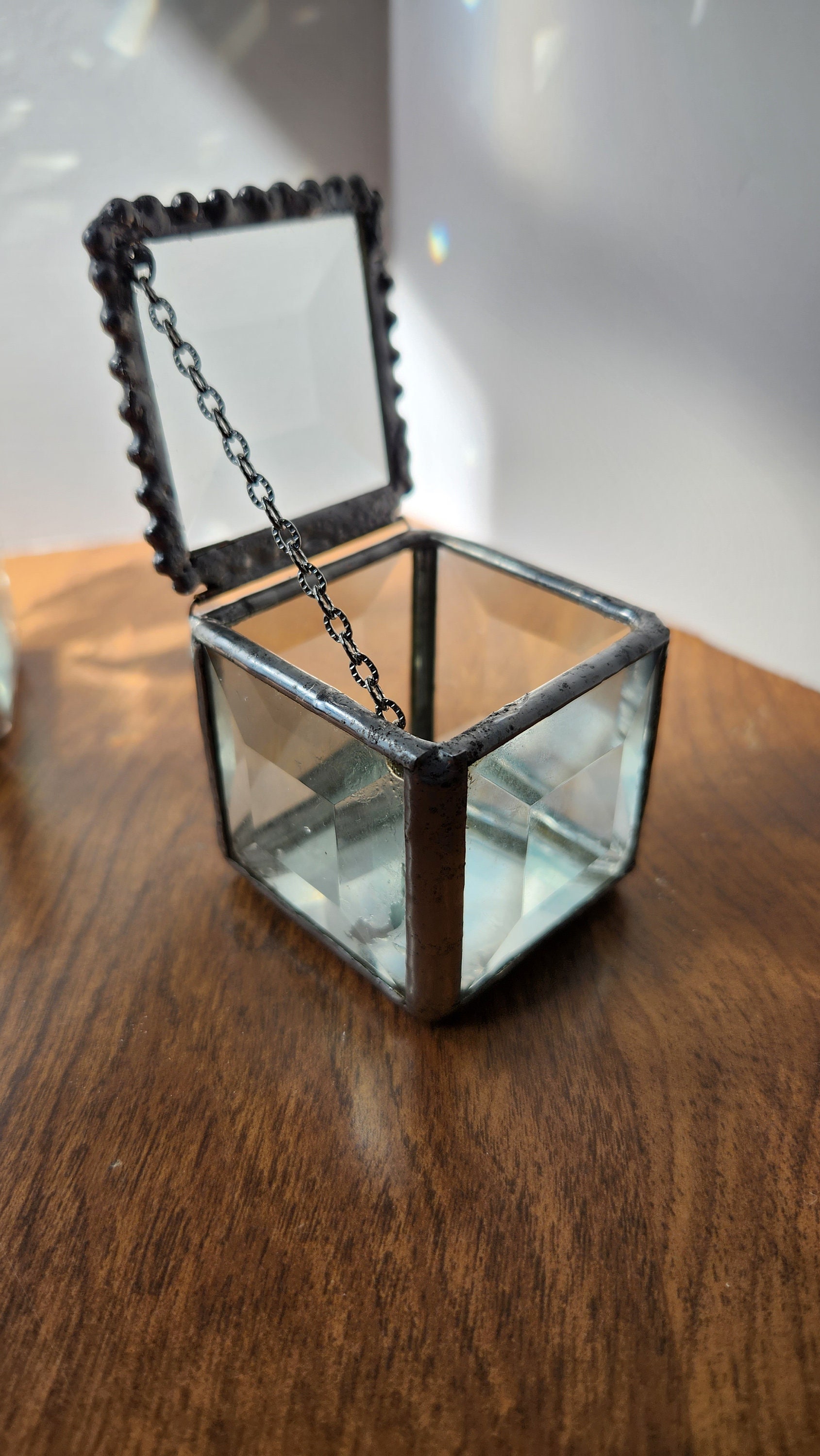 Bevel Glass Engagement Ring Box - Etsy
