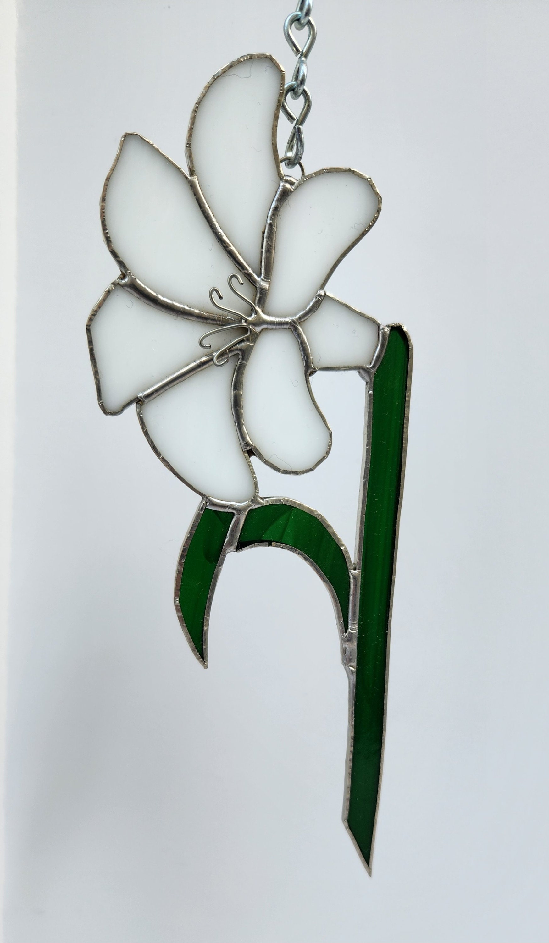 Lily Flower Stained Glass Decoration - Etsy