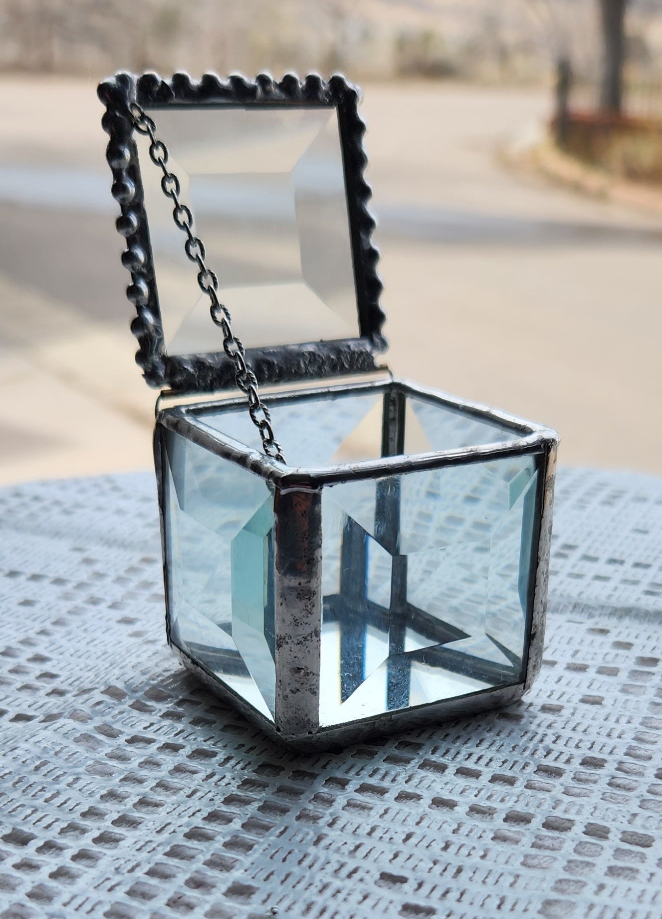 Bevel Glass Engagement Ring Box - Etsy