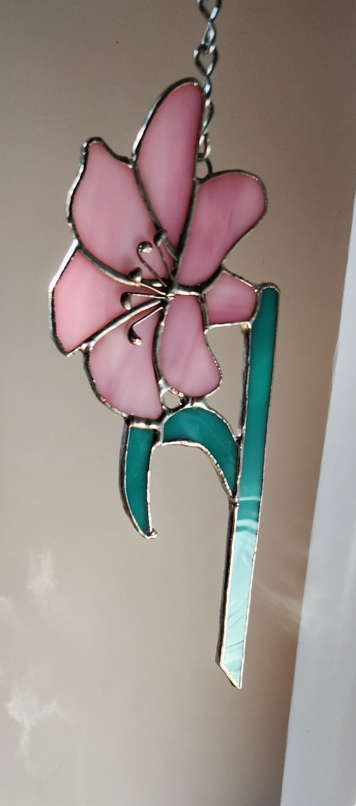 Lily Flower Stained Glass Decoration - Etsy