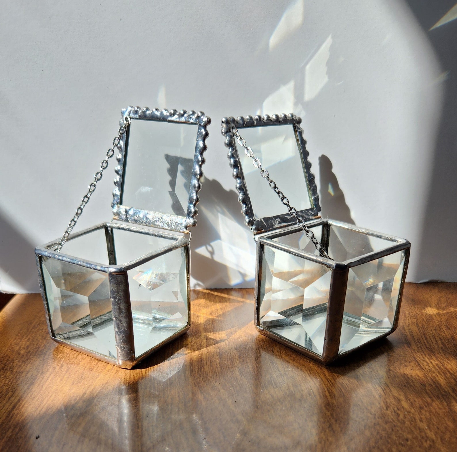 Bevel Glass Engagement Ring Box - Etsy