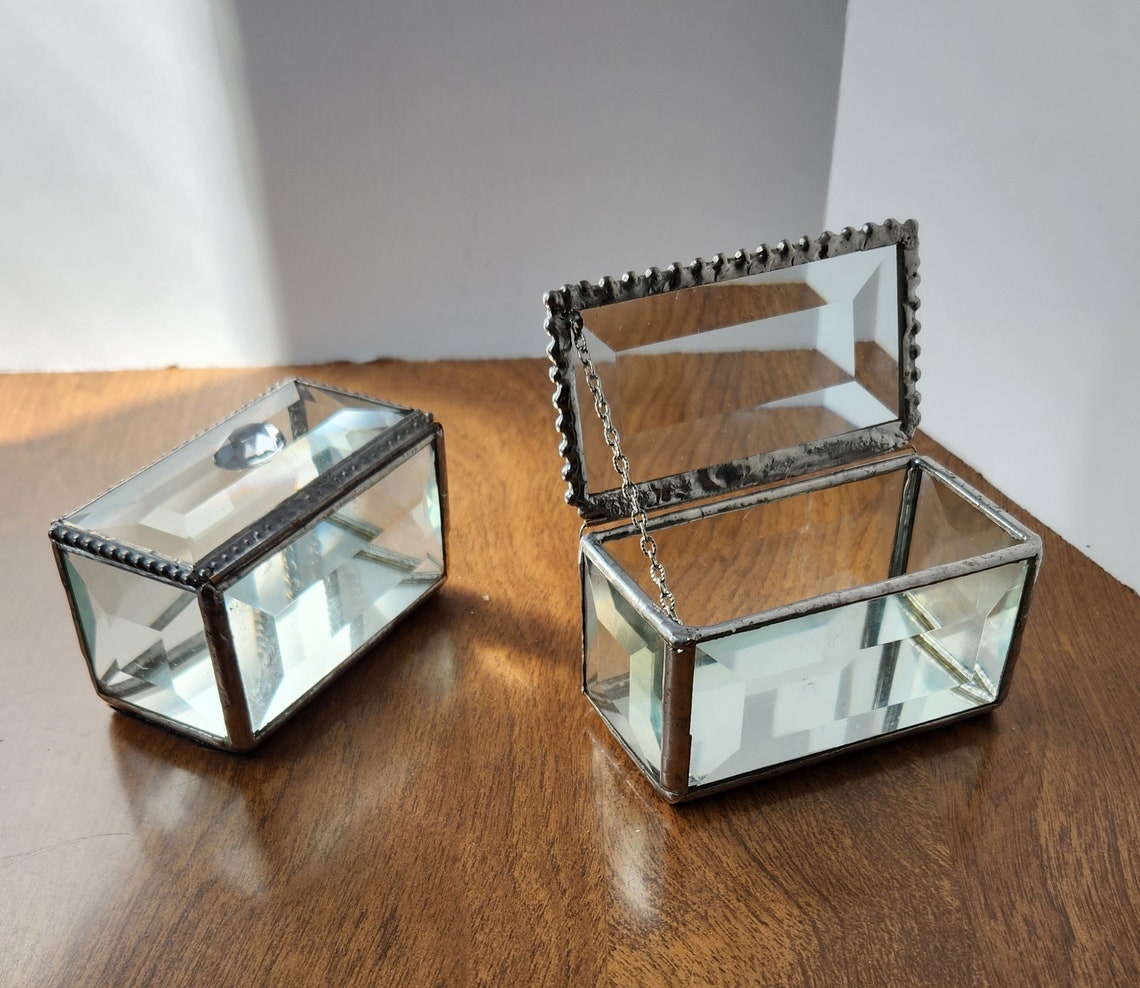 Beveled Glass Rectangular Box #2 - Etsy