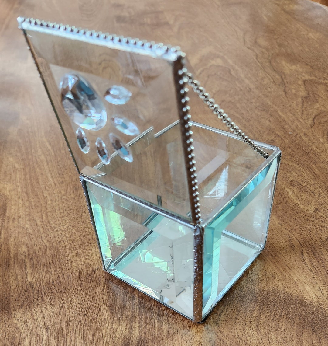 Beveled Glass 3" Cube Box - Etsy