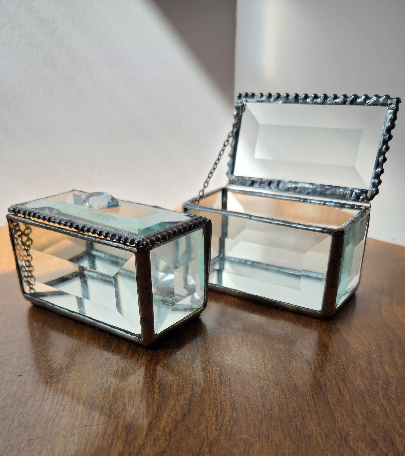 Beveled Glass Rectangular Box #2 - Etsy