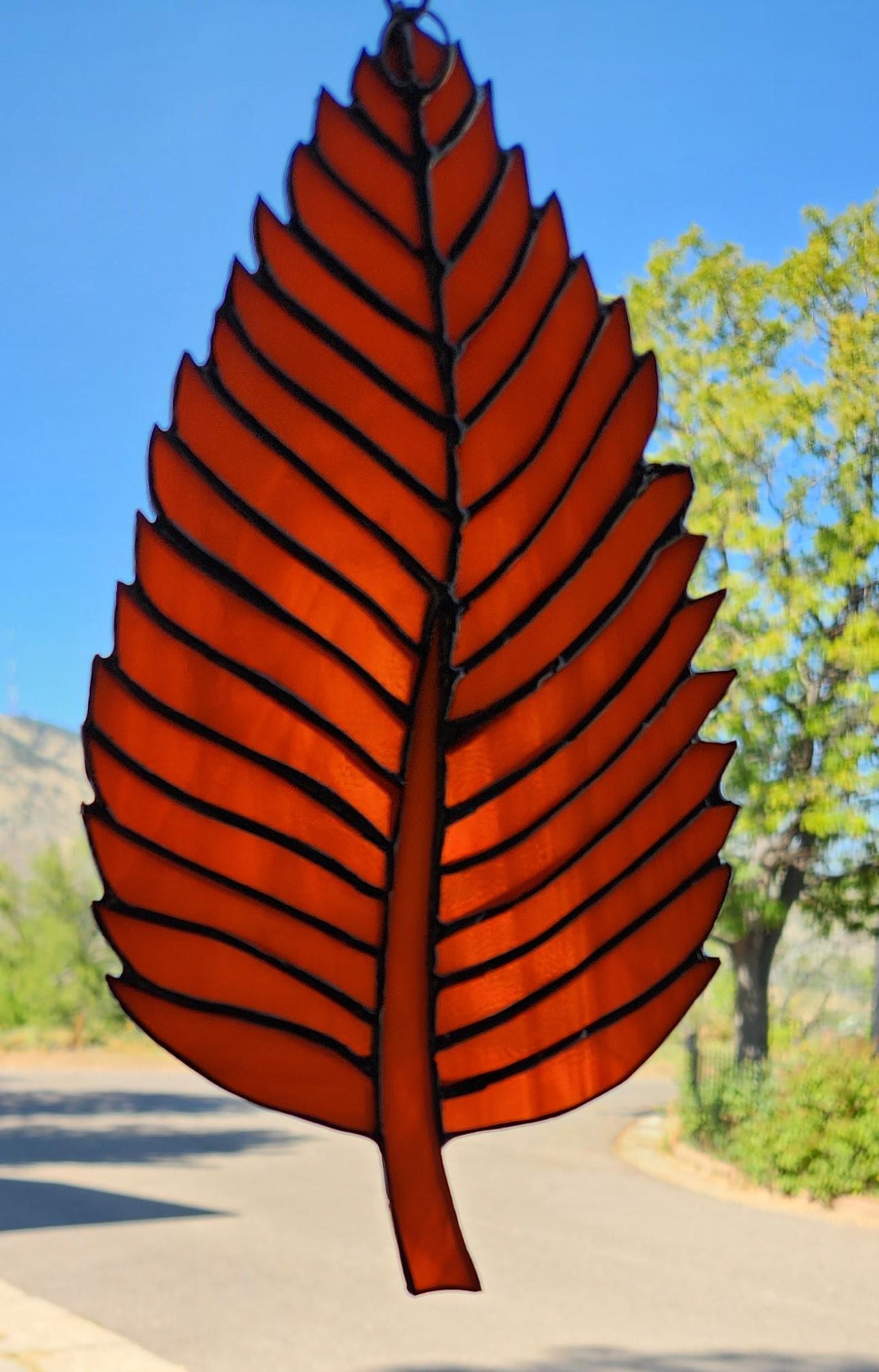 Elm Leaf-stained Glass - Etsy
