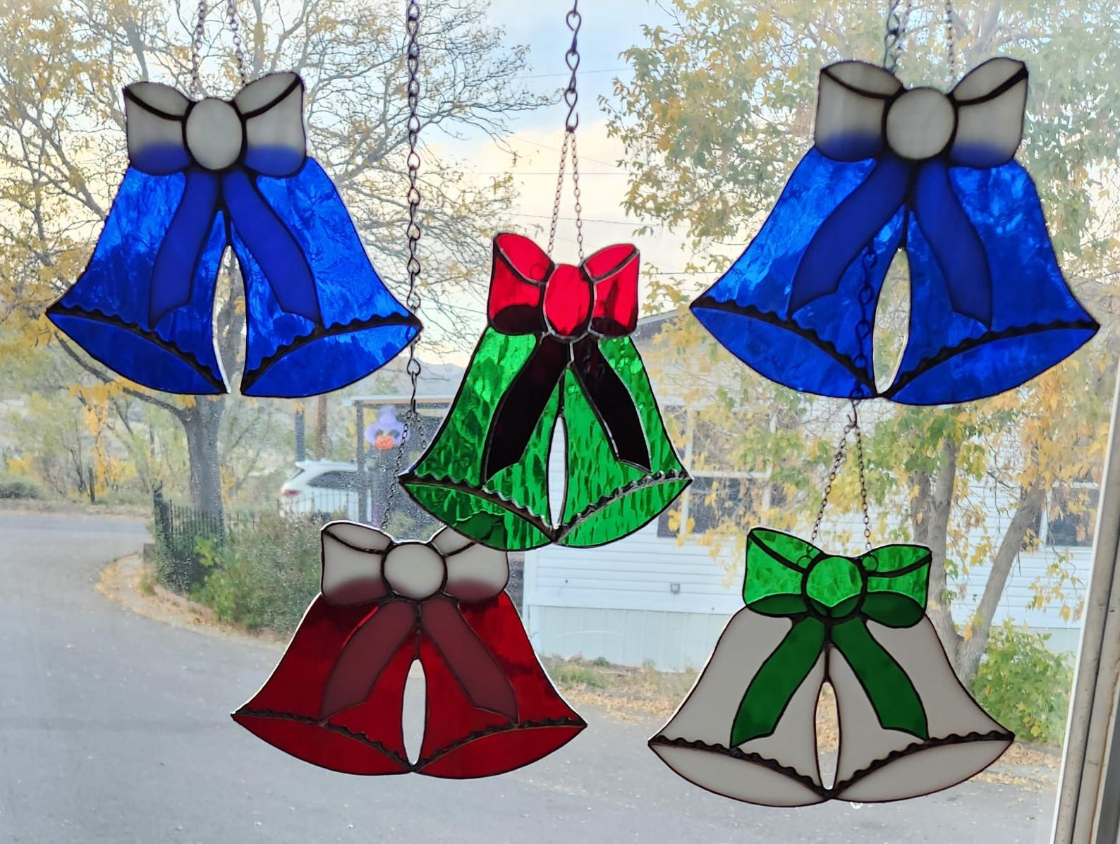 Bells With Bow Stained Glass - Etsy